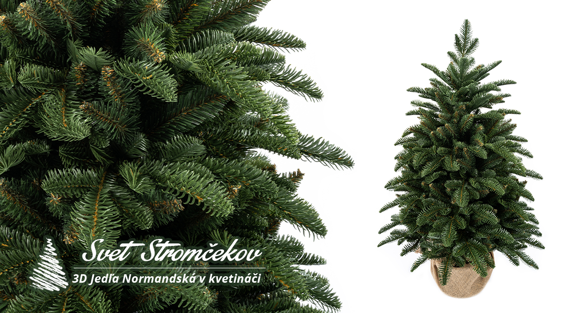 Umelý vianočný stromček v kvetináči 3D Jedľa Normandská 80cm | Svet ...