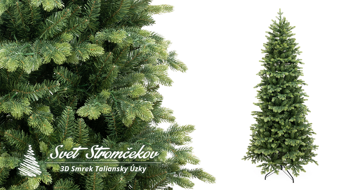 Umelý vianočný stromček 3D Smrek Taliansky Úzky 210cm | Svet Stromčekov